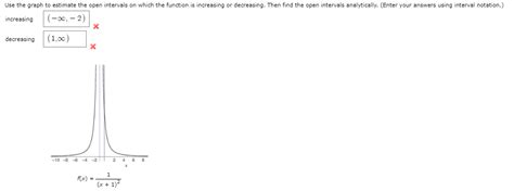 solved use the graph to estimate the open intervals on which