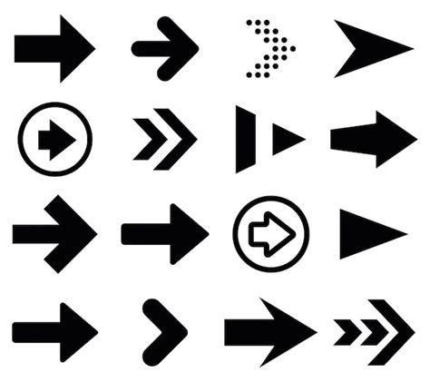 Conjunto de iconos de flecha negra ilustración vectorial Vector Premium
