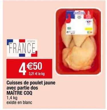 Promo Cuisses De Poulet Jaune Avec Partie Dos Maître Coq chez Migros