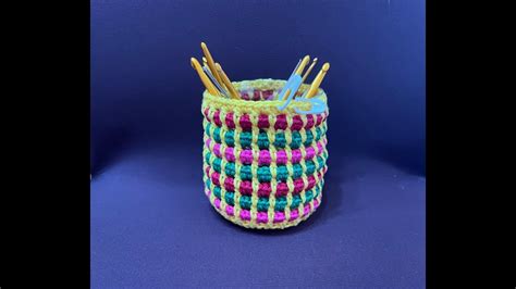 Tuto panier pour crochet crayon au crochet spécial gaucher YouTube