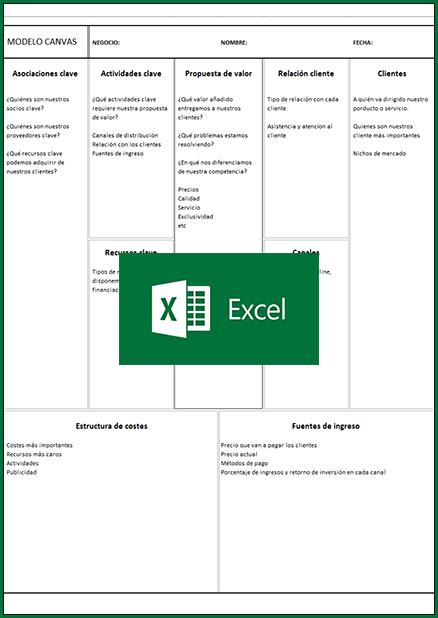 Plantilla Modelo Canvas Excel Gratis Image To U
