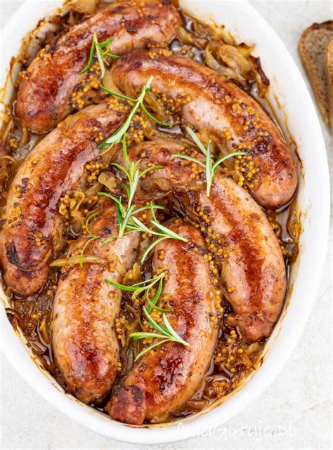 Biała kiełbasa pieczona AniaGotuje pl
