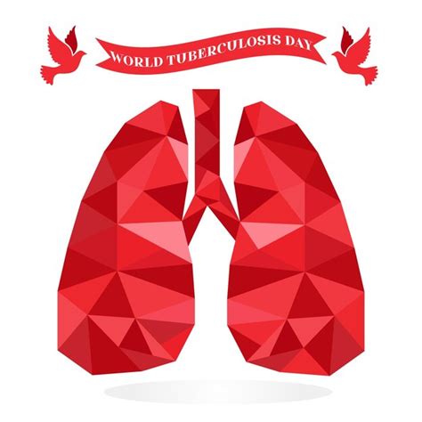 Premium Vector World Tuberculosis Day Poster With Lungs And Ribbon
