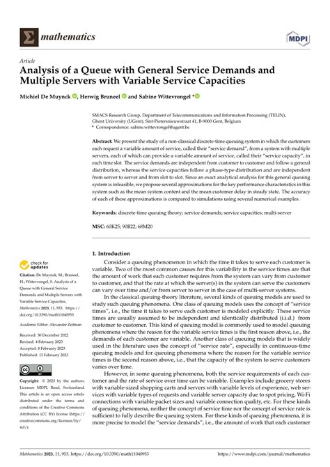 pdf analysis of a queue with general service demands and multiple servers with variable