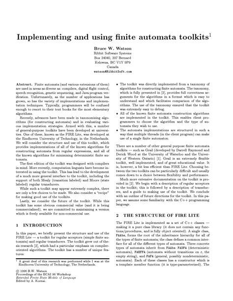 pdf implementing and using finite automata toolkits