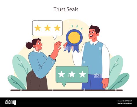 Trust Seals Concept Awarding Excellence With Verified Ratings And