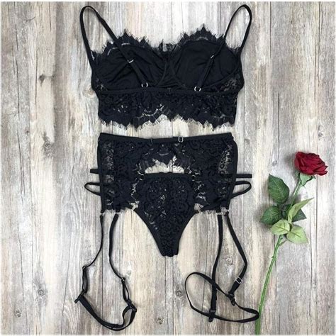 ZJY Sexy Dessous Frauen reizvolle Wäsche Spitze Babydoll Öffnen BH Set