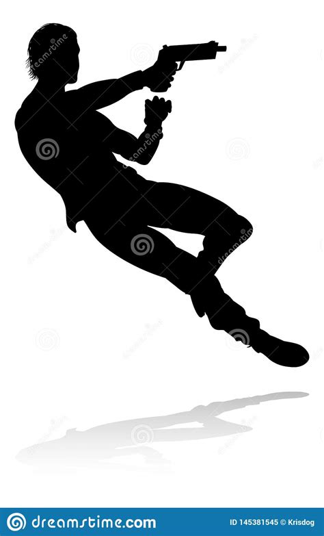 Lanzamiento Hacia Fuera Person Silhouette De La Pel Cula De Acci N