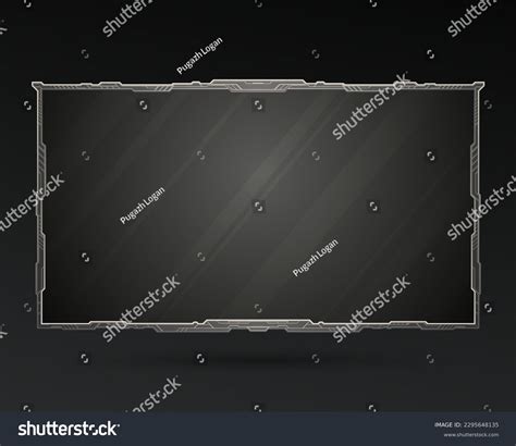 Futuristic Silver Border Stream Overlay Webcam Stock Vector Royalty