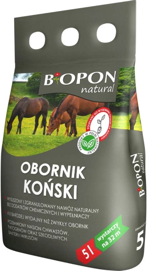 Nawóz obornik granulowany koński Biopon 5l 5904517182844 Cena