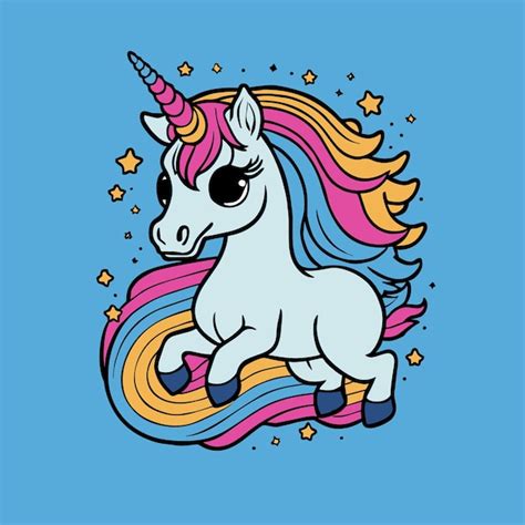 Premium Vector Vector Cute Magical Unicorn Vector Illustration