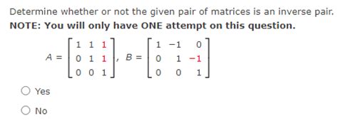 Solved Determine Whether Or Not The Given Pair Of Matrices Chegg