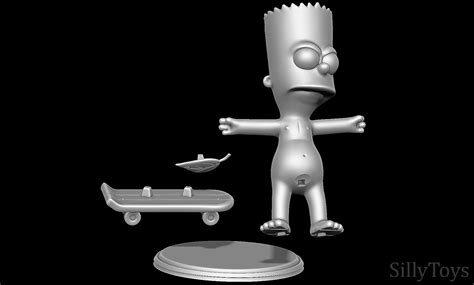 Archivo 3D Bart Simpson Patinando Desnudo Los Simpsons Objeto Para