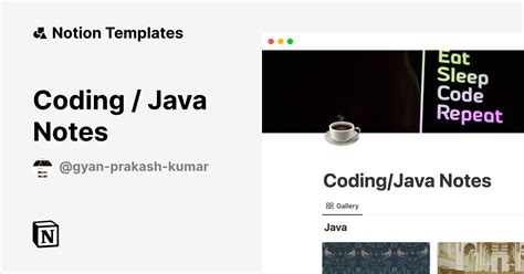 coding java notes notion template