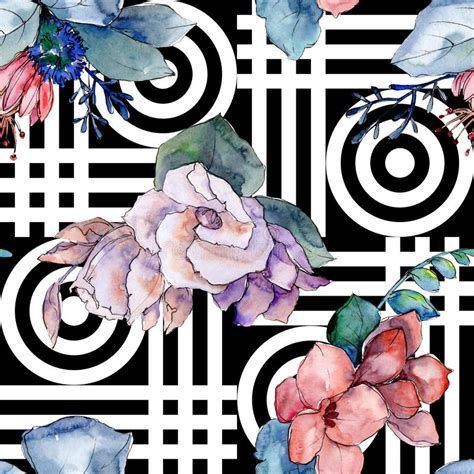Flores Nicas Florales Del Ramo Sistema Del Ejemplo Del Fondo De La