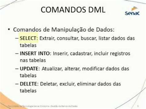 SQL Comandos DML YouTube