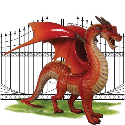 Red Dragon Standing 4ft Sculpture Statue