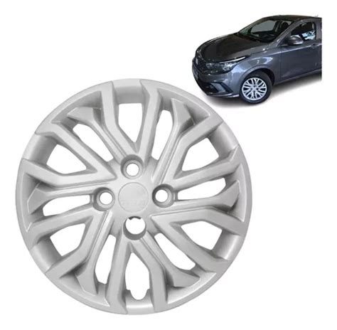 Jogo De Calotas Fiat Argo Aro 15 Prata 2021 2022 2023 2024