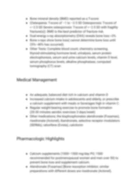Solution Osteoporosis Nursing Care Plan Management Studypool