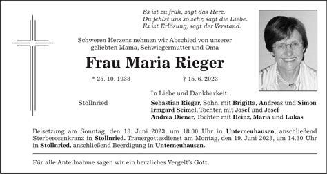 Traueranzeige Familienanzeigen Todesanzeigen Idowa Markt