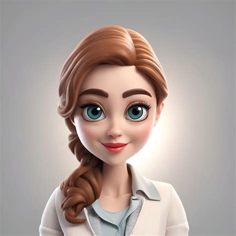 Retrato De Una Hermosa Joven Mujer De Negocios Renderizado En 3d Foto