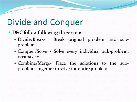 divide and conquer algorithm ppt