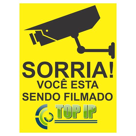 Placa De Advert Ncia Sorria Voc Esta Sendo Filmado C Unidades Top