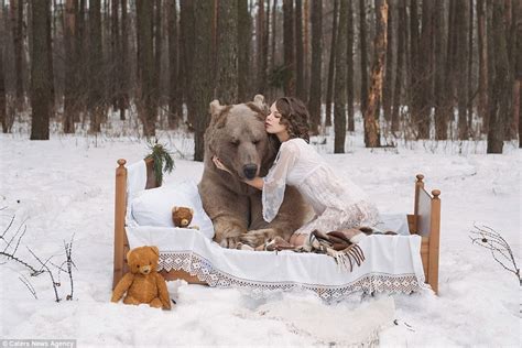 Models Strip Off And Pose With A BEAR For Anti Hunting Campaign Daily