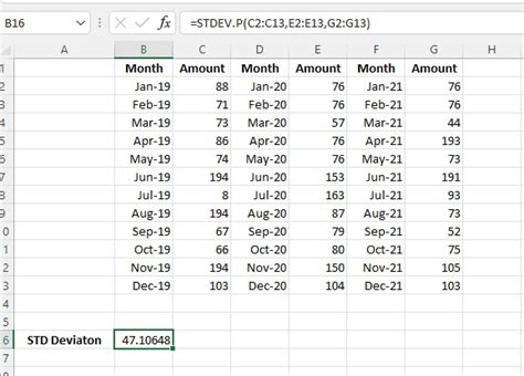 how to use the excel stdev p function geeksforgeeks