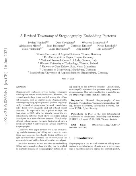 pdf a revised taxonomy of steganography embedding patterns