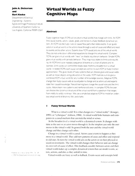 pdf virtual worlds as fuzzy cognitive maps