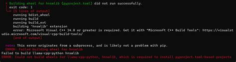failed building wheel for llama cpp python · issue 478 · logspace ai langflow · github