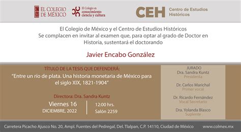 Agenda Colmex El Colegio de México A C