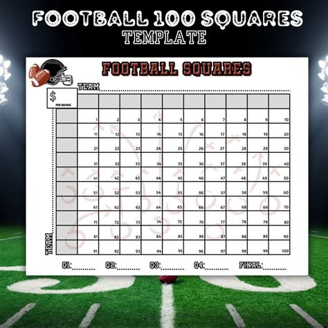 Football Squares Printable Football Square Fundraiser Square