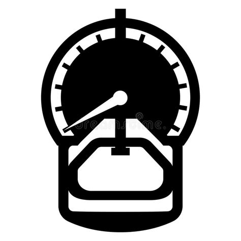 Icono Monocromo Del Dinamómetro De Agarre Analógico Simple Ilustración