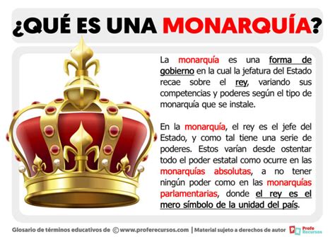 Qué es una Monarquía Definición de Monarquía