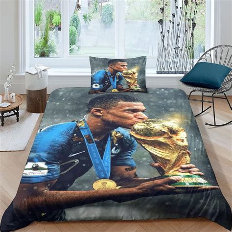 KIZQYN Housse De Couette Mbappé Douce Microfibre Hypoallergique avec