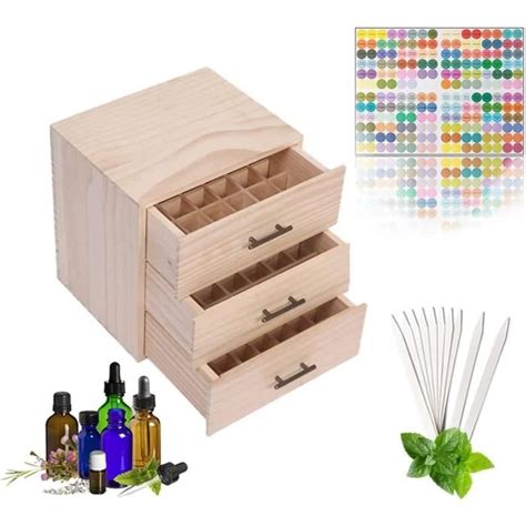 90 Trous Boîte de Stockage d Huile Essentielle Rangement Coffret en