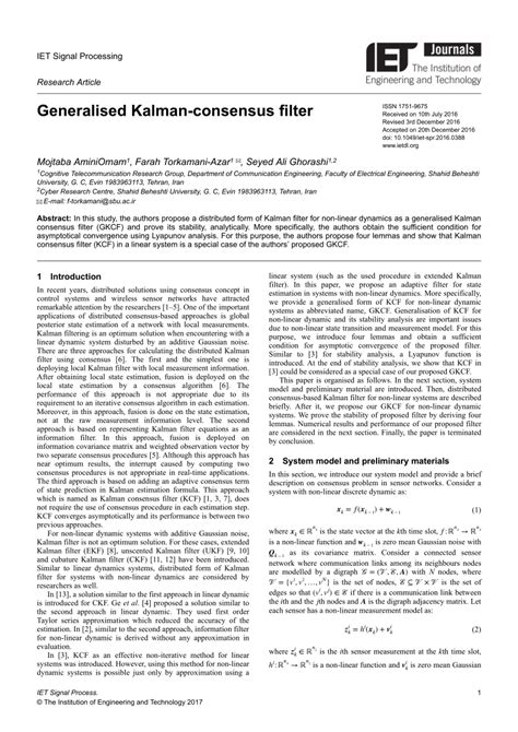 pdf generalized kalman consensus filter