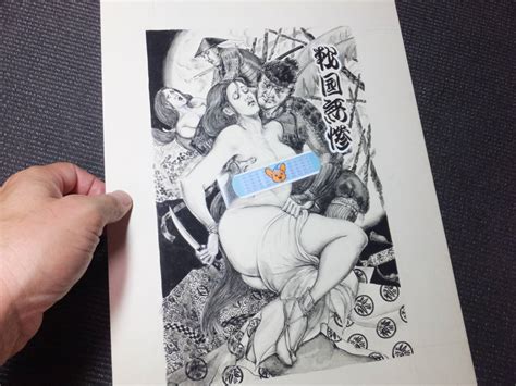 SM雑誌挿絵原画 肉筆 戦国無残 甲冑武者と美女ヌード 検ヌード佐伯俊男春川ナミオ劇画笠間しろう春画前田寿安緊縛団鬼六 人物画 売買された