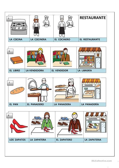 Las Profesiones Trabajos Hojas De Trabajo De Ele NBKomputer