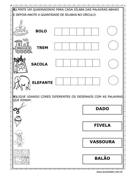 Avaliação de Português para 1 ano Moda Decor