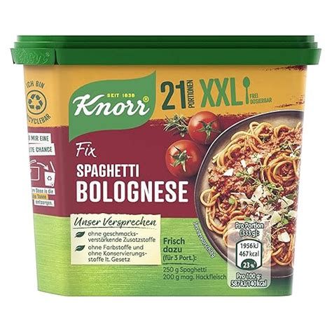 Knorr Fix Gew Rzmischung Spaghetti Bolognese Xxl Leckere Nudelsauce