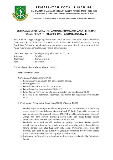 DOC Berita Acara Pemungutan Suara RT RW PDFSLIDE NET