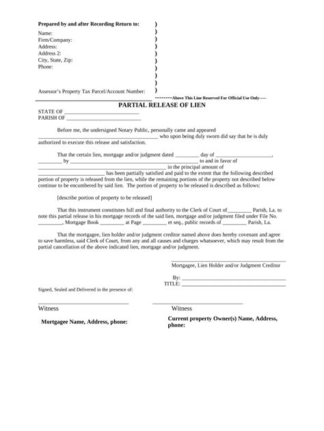 Partial Release Of Mortgage Fill Out Sign Online DocHub