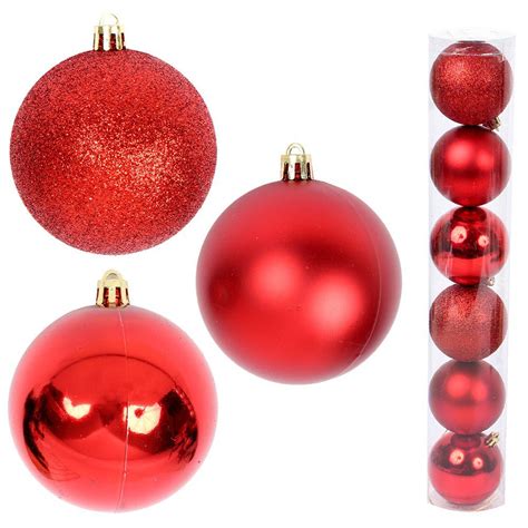 Kit 6 Bolas De Natal 7 Cm Pendente Para Árvore Mista Glitter Feira da