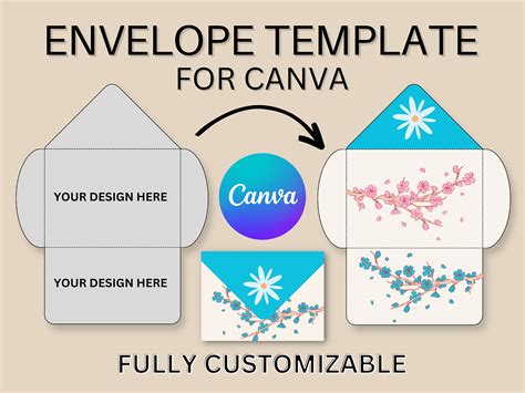 Fully Customizable Envelope Template For Canva Custom Envelope Canva