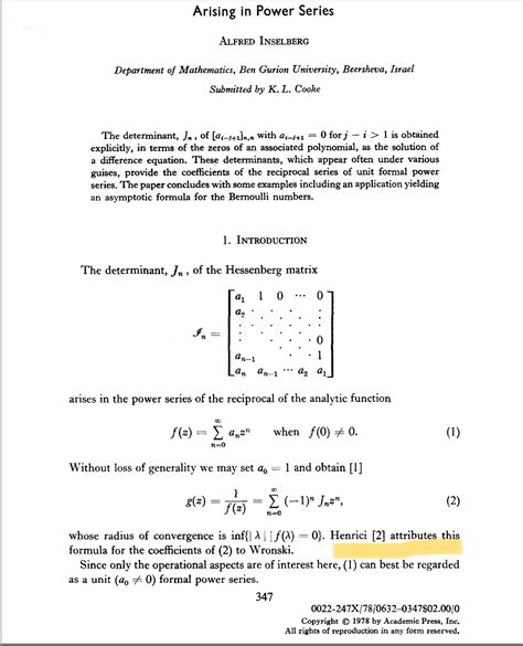 how to simplify the formula showed in the picture for computing a special hessenberg determinant