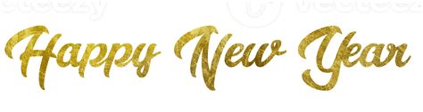 Golden Text Happy New Year Cut Out Png