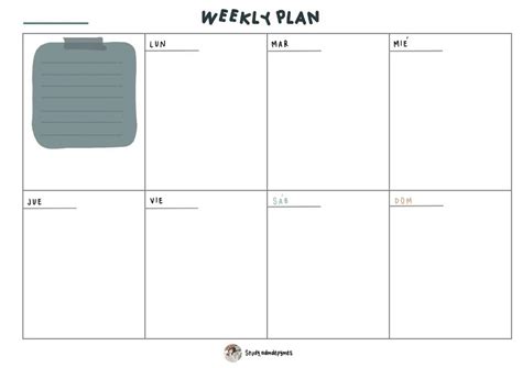 Planner Semanal Weekly Plan Study Admdepymes Udocz